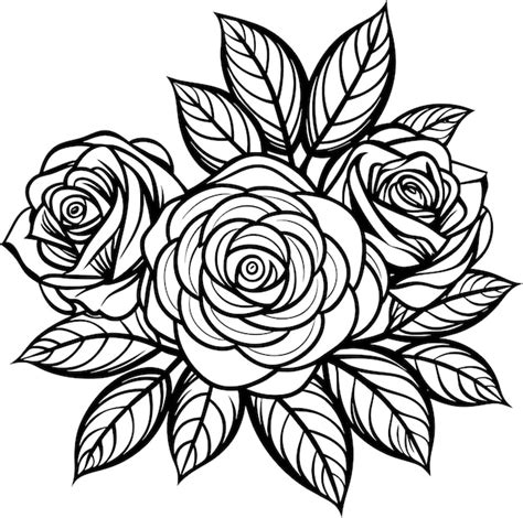Rose Flower Vector Outline