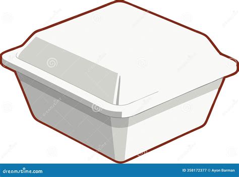 The New White Styrofoam Food Box Vector Art Illustration