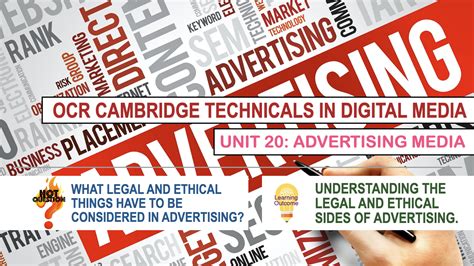 Ocr Cambridge Technicals In Digital Media Level 3 Unit 20 Advertising