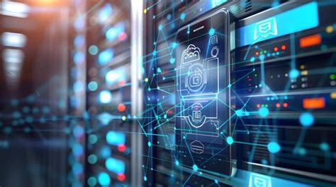 Smartphone With Holographic Interfaces Connected To Data Servers In A Futuristic Technology