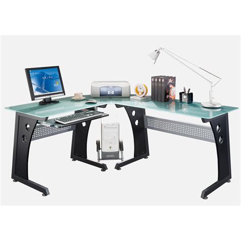 Buy Modern Glass Computer Workstation From Long Sheng Office Furniture Co Ltd China