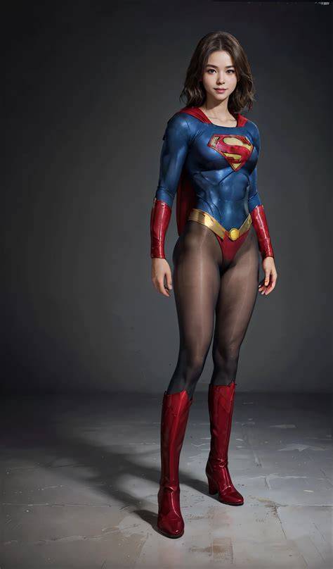 A Woman In A Superman Costume Posing For A Photo Seaart Ai