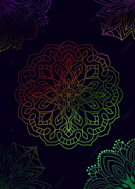 Orange Green Gradient Mandala Pattern Background Mandala Pattern