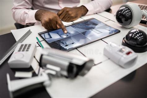 Watching Cctv Surveillance Devices Stock Image Image Of Cameras Camera 256995569