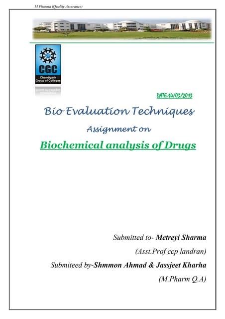 Biochemical Analysis Techniques Pdf