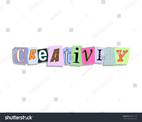 Creativity Word Torn Paper Letters Text Stock Vector Royalty Free