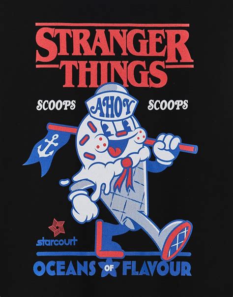 Stranger Things Adults Scoops Black Short Sleeved T Shirtxxxl