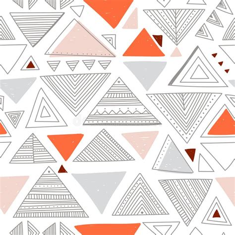 Vector Seamless Pattern With Ethnic Tribal Boho Triangles Stock Vector