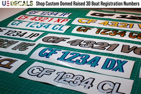 Shop Custom Raised Domed 3d Boat Registration Numbers And Letters Us Decals