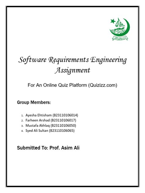 Requirement Engineering Assignment 2 Pdf Information Technology