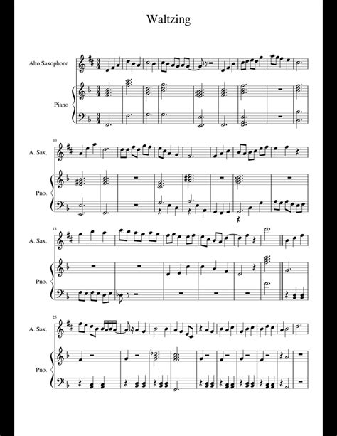 Waltzing Sheet Music For Piano Alto Saxophone Download Free In Pdf Or Midi