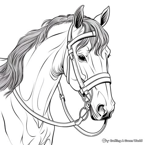 Coloring Horse Head Pages Cartoon Animal Printable Drawing Face Cheval