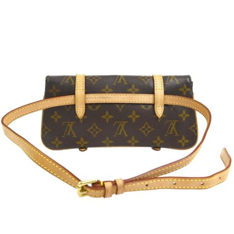 Louis Vuitton Monogram Leather Double Buckle Bum Fanny Pack Waist Belt