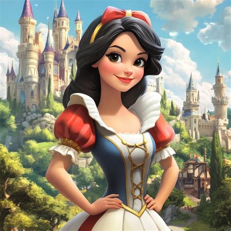 A Cartoon Image Of A Princess In A Castle Premium Ai Generated Image