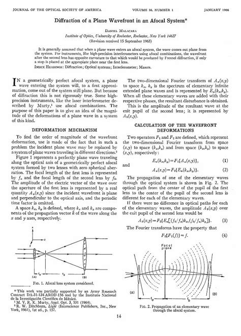PDF Diffraction Of A Plane Wavefront In An Afocal System DOKUMEN TIPS