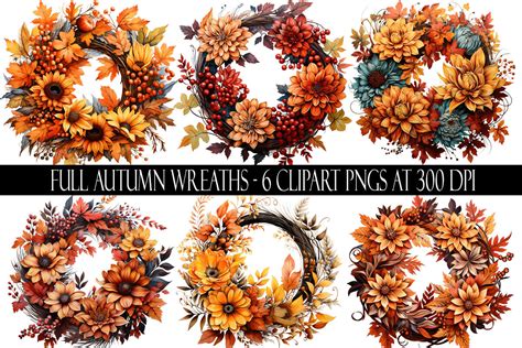 Full Autumn Wreath Clipart Graphic By Digital Paper Packs · Creative