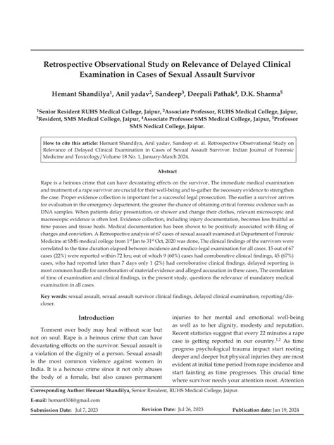 Pdf Retrospective Observational Study On Relevance Of Delayed