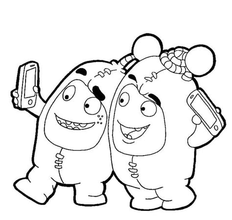 Jeff And Newt From Oddbods Coloring Page Download Print Or Color