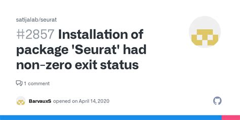Installation Of Package Seurat Had Non Zero Exit Status Issue Satijalab Seurat GitHub