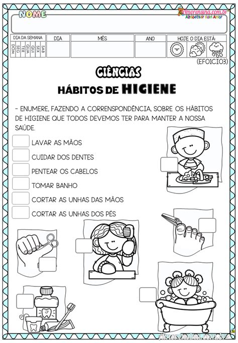 Hábitos De Higiene Ciências 1º Ano 4 Atividades Alfabetização E