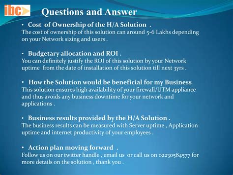 Ibc Firewall Utm High Availability Solution Ppt