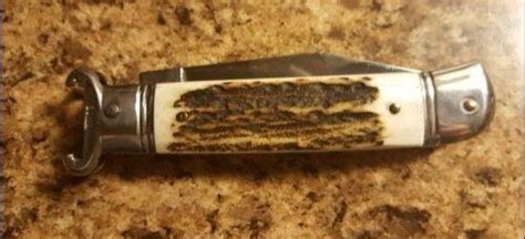 New Shot Shell Puller Folding Blade Pocket Knife Sambar Stag Scales Italy 1831024165