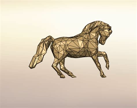🐎 Caballo L38 Low Poly Diseño Excelente Decoración・archivo Stl
