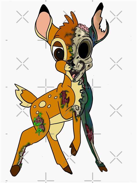Bambi Zombie Deer Sticker For Sale By Planetgab Redbubble