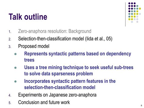 Ppt Exploiting Syntactic Patterns As Clues In Zero Anaphora
