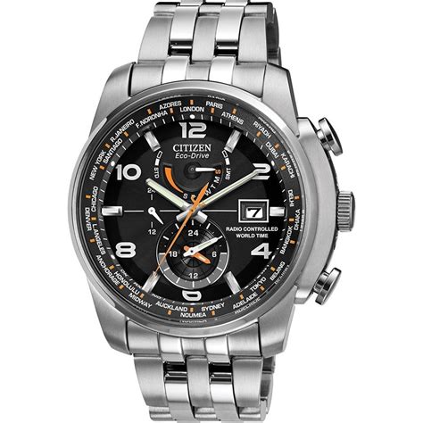 Citizen Mens World Time At Radio Controlled Eco Drive Watch