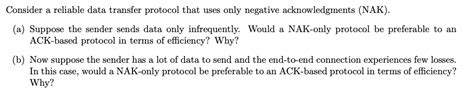 solved consider a reliable data transfer protocol that uses