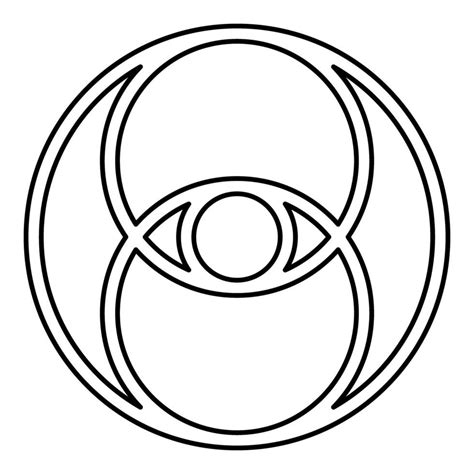 Vesica Piscis Eye Gold Sacred Geometry Symbol Contour Outline Line Icon Black Color Illustration