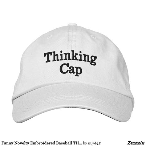 Funny Novelty Embroidered Baseball Thinking Cap Zazzle Engaged