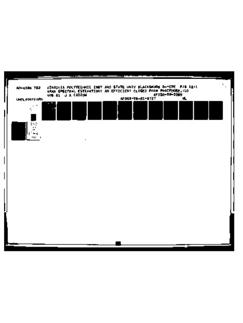 Fillable Online Arma Spectral Estimation An Efficient Closed Form