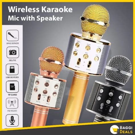 Wireless Karaoke Mic Rechargeable Bluetooth Singing Microphone With