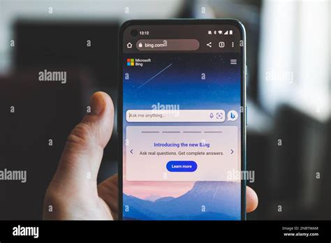 Close Up Shot Of New Bing Chatbot On Smartphone Microsoft Bing Is New AI CHAT Bot Launched By