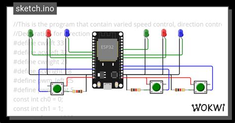 Direction Control With Varied Speed Wokwi Esp32 Stm32 Arduino Simulator
