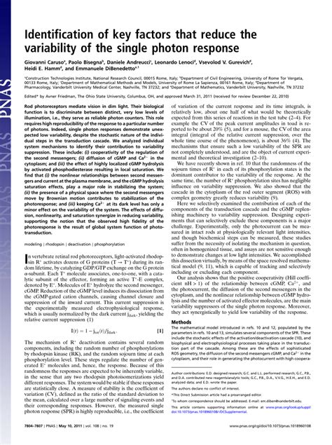Pdf Identification Of Key Factors That Reduce The Variability Of The