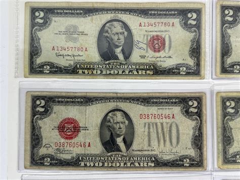 20 Vintage United States 2 Dollar Bills And 4 Vintage United