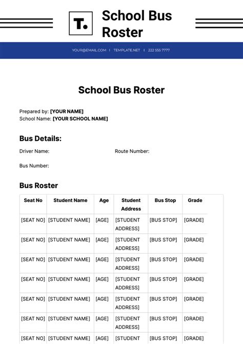Free Bus Templates To Edit Online