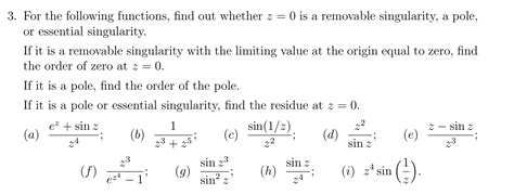 Solved 3 For The Following Functions Find Out Whether Z0