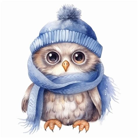 Premium Ai Image Owl In Winter