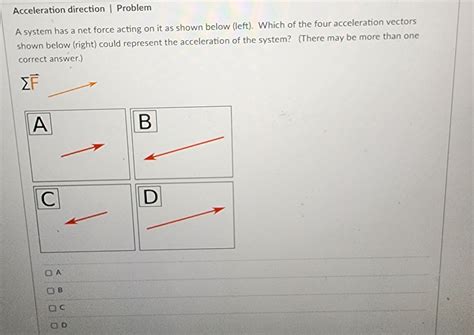 Solved Acceleration Direction ﻿problema System Has A Net