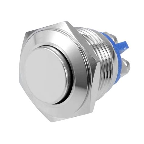 Uxcell Pcs Momentary Switch Stainless Steel Push Button Switch Mm Mounting Diameter A