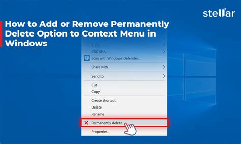 Add Or Remove Permanently Delete Option In Windows Content Menu