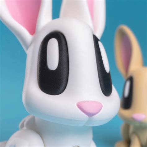 blob bunny articulated flexi art toy 3d model by bloblab on thangs