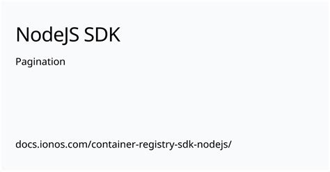 Pagination NodeJS SDK