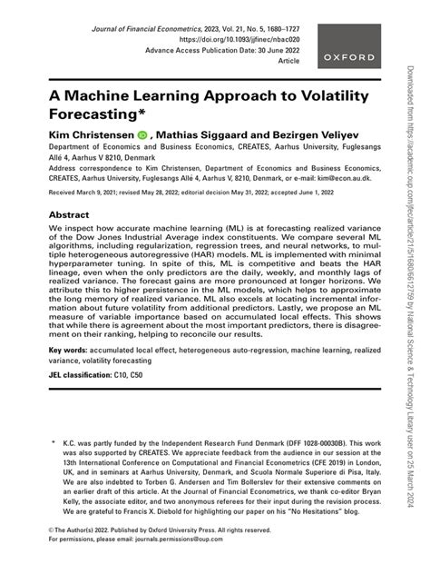 Christensen 等 2023 A Machine Learning Approach To Volatility