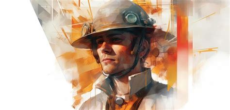 Premium Ai Image A Male With An Engineering Hat On In The Style Of