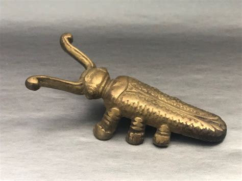 Vintage Brass Beetle Scarab Boot Jack Brass Insect Brass Bug